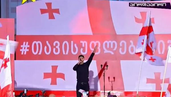 მი­ხე­ილ სა­ა­კაშ­ვი­ლის გა­თა­ვი­სუფ­ლე­ბის მო­თხოვ­ნით საპ­რო­ტეს­ტო ...